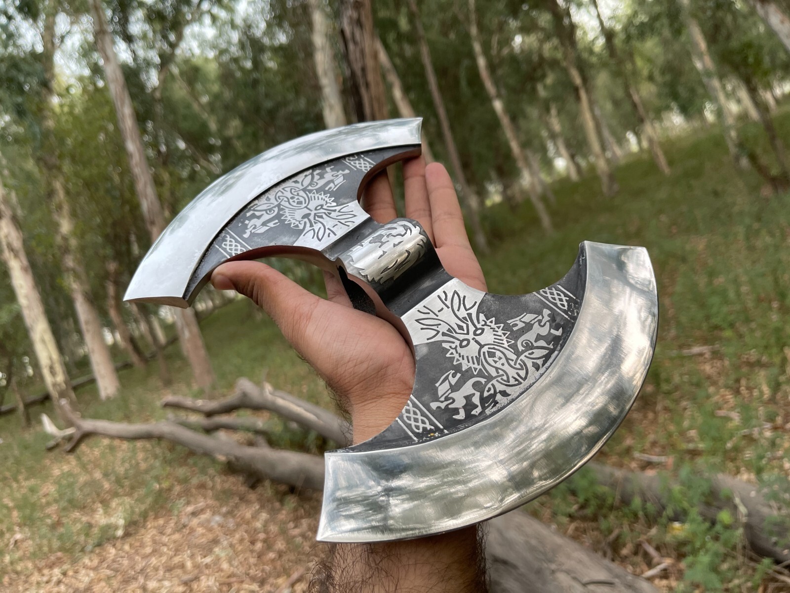NEW Handmade Viking Beautiful Double Edge Axe Head | Bearded HandForged ...