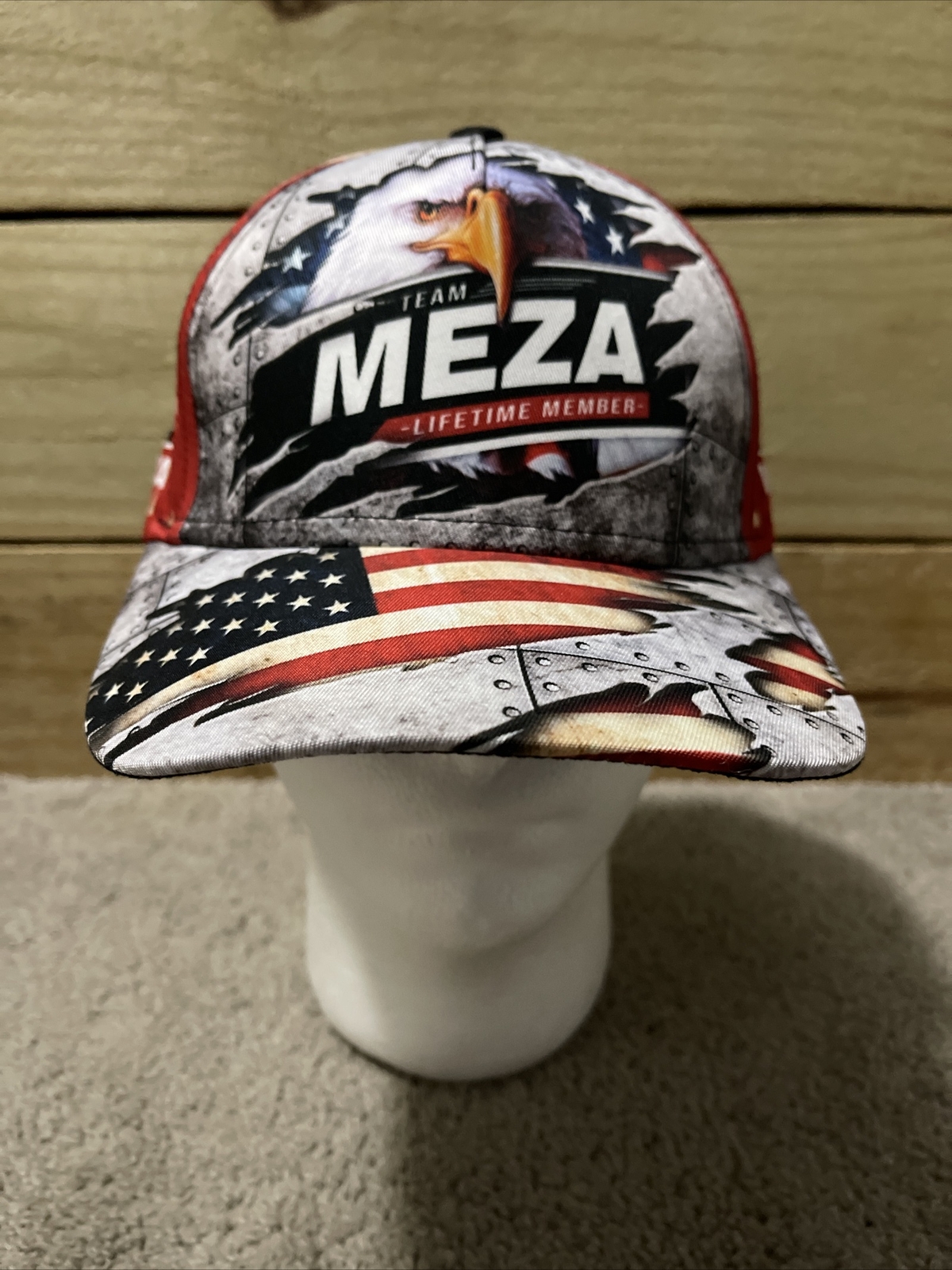 Team Meza -Lifetime Member Hat/Cap Snap Back Eagle American Flag ...