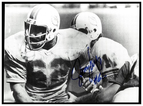 JIM LANGER MIAMI DOLPHINS #62 AUTO SIGNED PHOTO 5 1/2 x 7 1/2 HOF 2x SB ...