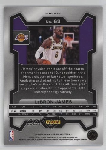 2023-24 Panini Prizm - Green Wave Prizm #63 LeBron James for sale ...