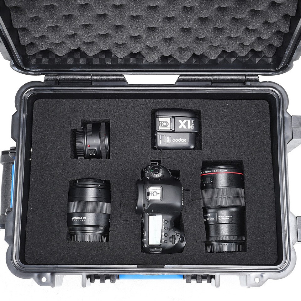 Waterproof Wheel Rolling Travel Equipment Tool Box Hard Case Foam ...