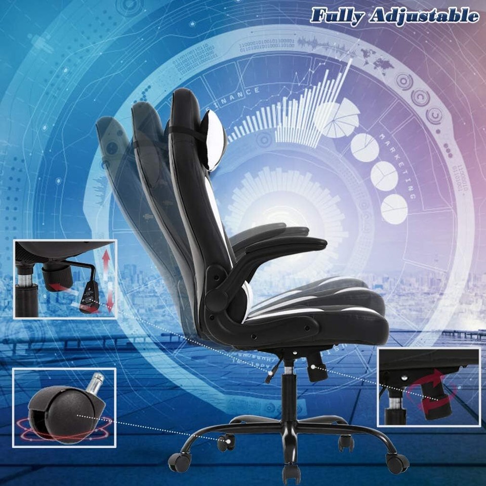 PC Gaming Chair Ergonomic Office Chair Computer Desk Chair w/ Armrests ...