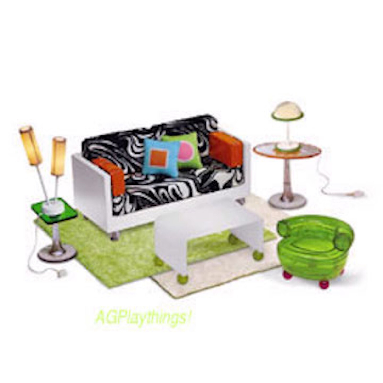 Beautiful Vintage American Girl AG Minis Illuma Groovy Room with ...
