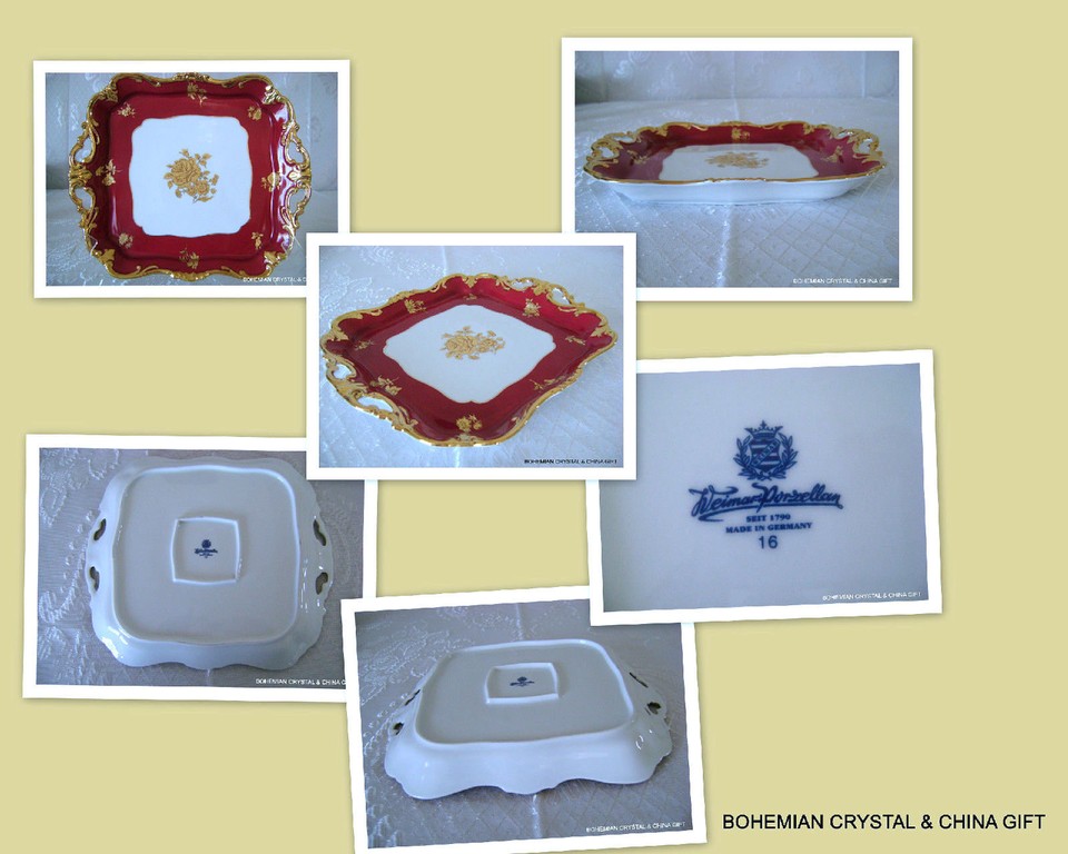 86 PC VTG GERMAN WEIMAR KATHARINA 28010 CHINA PORCELAIN RUBY RED DINNER ...