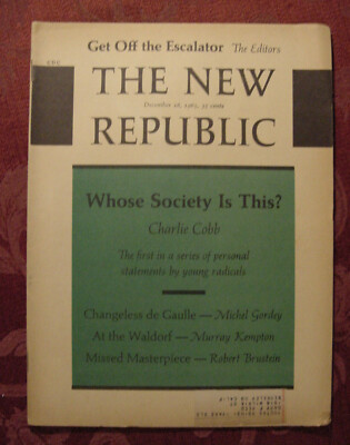 NEW REPUBLIC magazine December 18 1965 Andrew Kopkind Marya Mannes ...