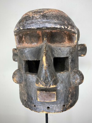 African Mask Helmet Binji KubaTribe Mask Congo 18" X 7" X 5" | eBay