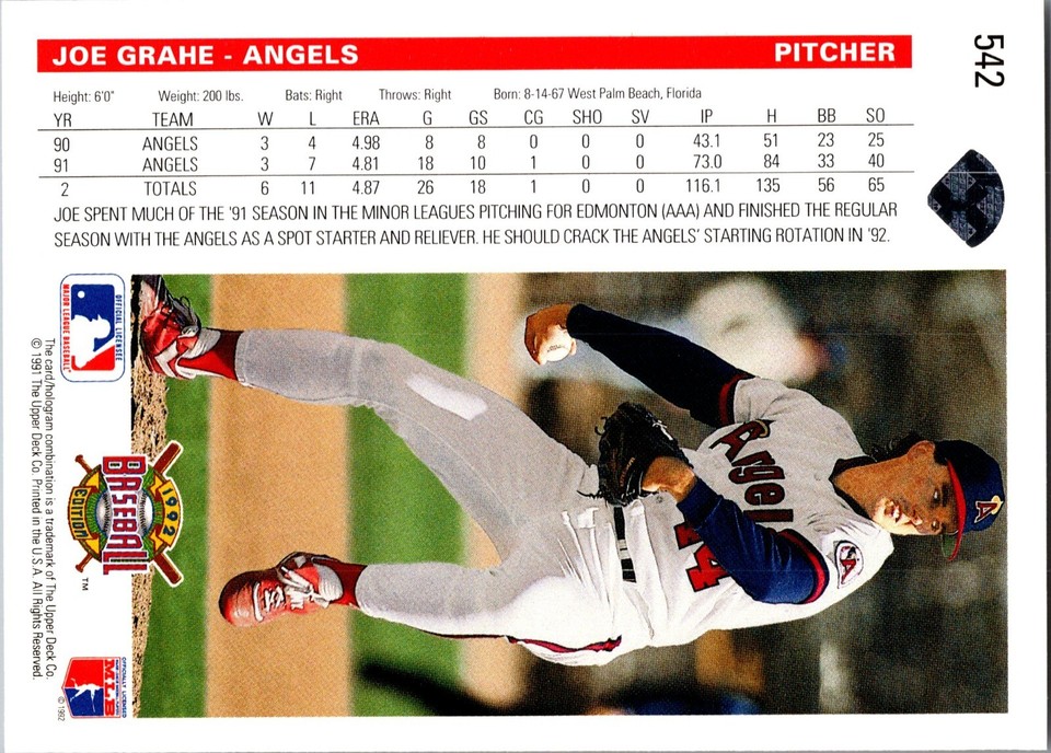 1992 Upper Deck - #542 Joe Grahe | eBay