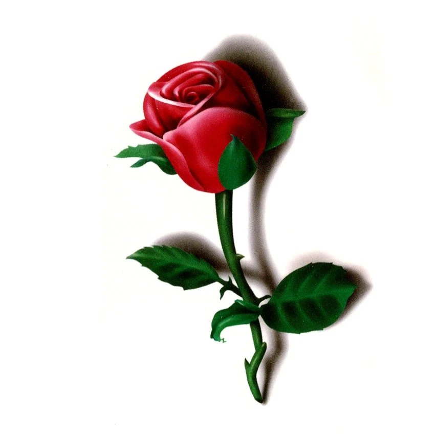 3d Red Rose Tattoo