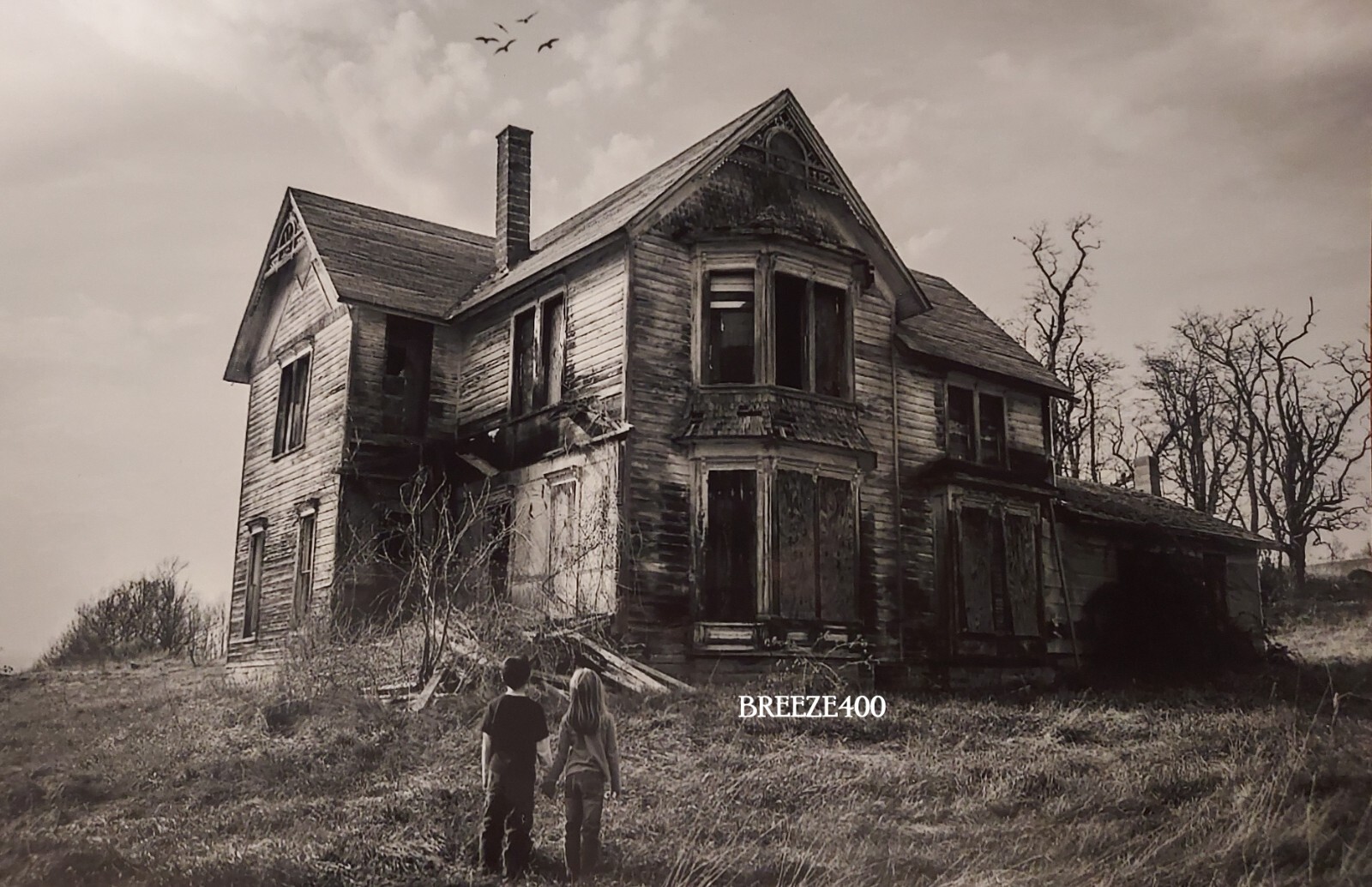 Halloween Photo/Modern Day/SPOOKY, SCARY, HAUNTED HOUSE/4X6 B&W Photo ...