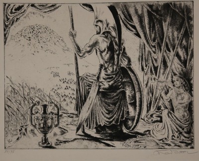 Karl Knight 1888-1977: Etching "Achilles" signed Edition 75 | eBay