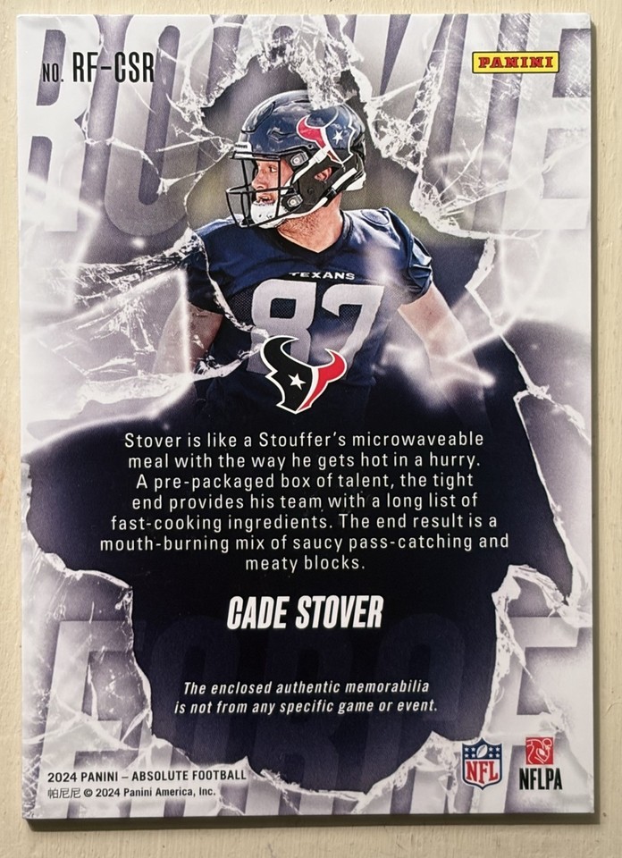 2024 Panini Absolute - Rookie Force Cade Stover #RF-CSR (MEM, RC) | eBay