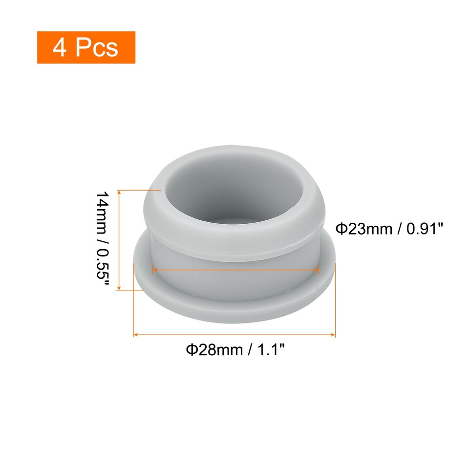 Silicone Snap in Locking Hole Plugs, Seal Cover Panel Round 23mm Grey ...