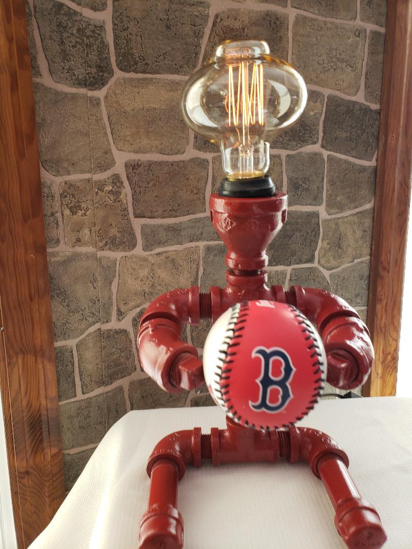 Handcrafted industrial pipe Boston Red Sox desk lamp | eBay
