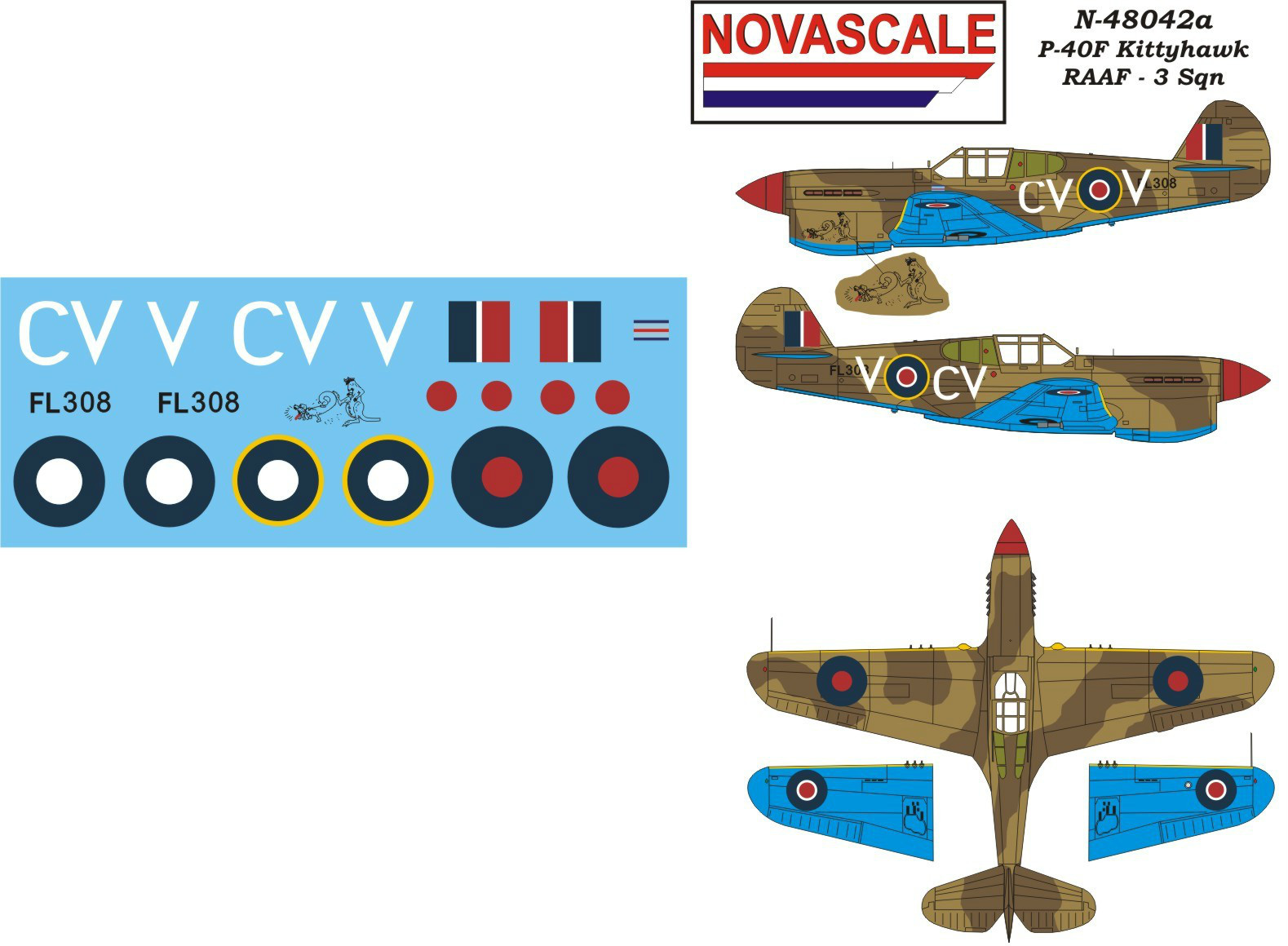 RAAF Decals P-40F Kittyhawk Mini-Set 1/48Scale N48042a | eBay