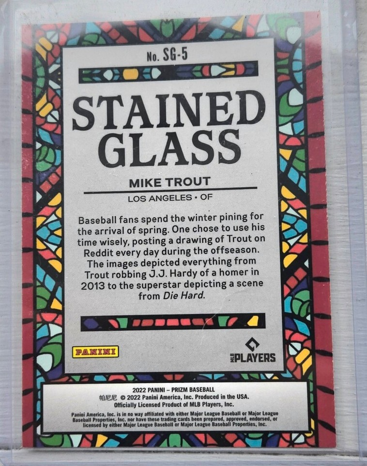 2022 Panini Prizm Mike Trout Stained Glass Prizm Stained Glass Insert ...