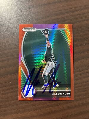 Mason Auer 2021 Prizm Draft RED HYPER SILVER SIGNED *IP AUTO #161 TAMPA ...
