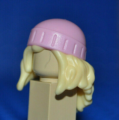 LEGO PARTS - 1X MINIFIGURE WIG/HAIR PCE/MINI DOLL/BLONDE HAIR/PINK CAP ...