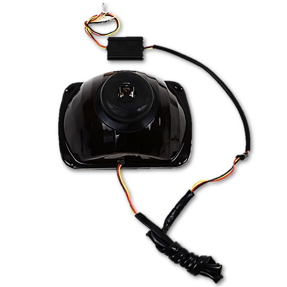 7x6" Switchback White Halo DRL Amber Turn Signal Angel Eye H4 LED ...