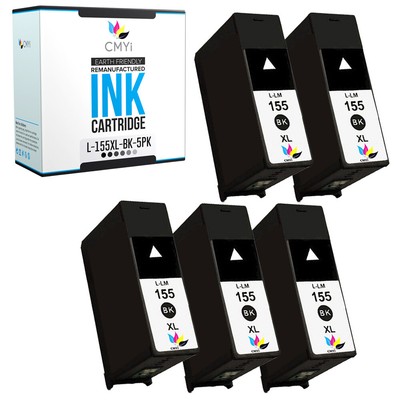 5-Pack Replacement 155XL Printer Cartridge for Lexmark Pro7c15 Pro915 ...