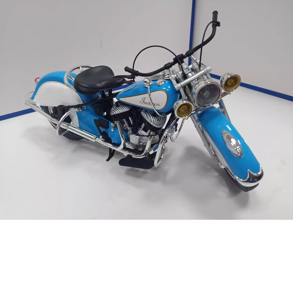 Vintage Indian Motorcycle Blue 1:6 Scale Diecast Alloy Simulation Model ...