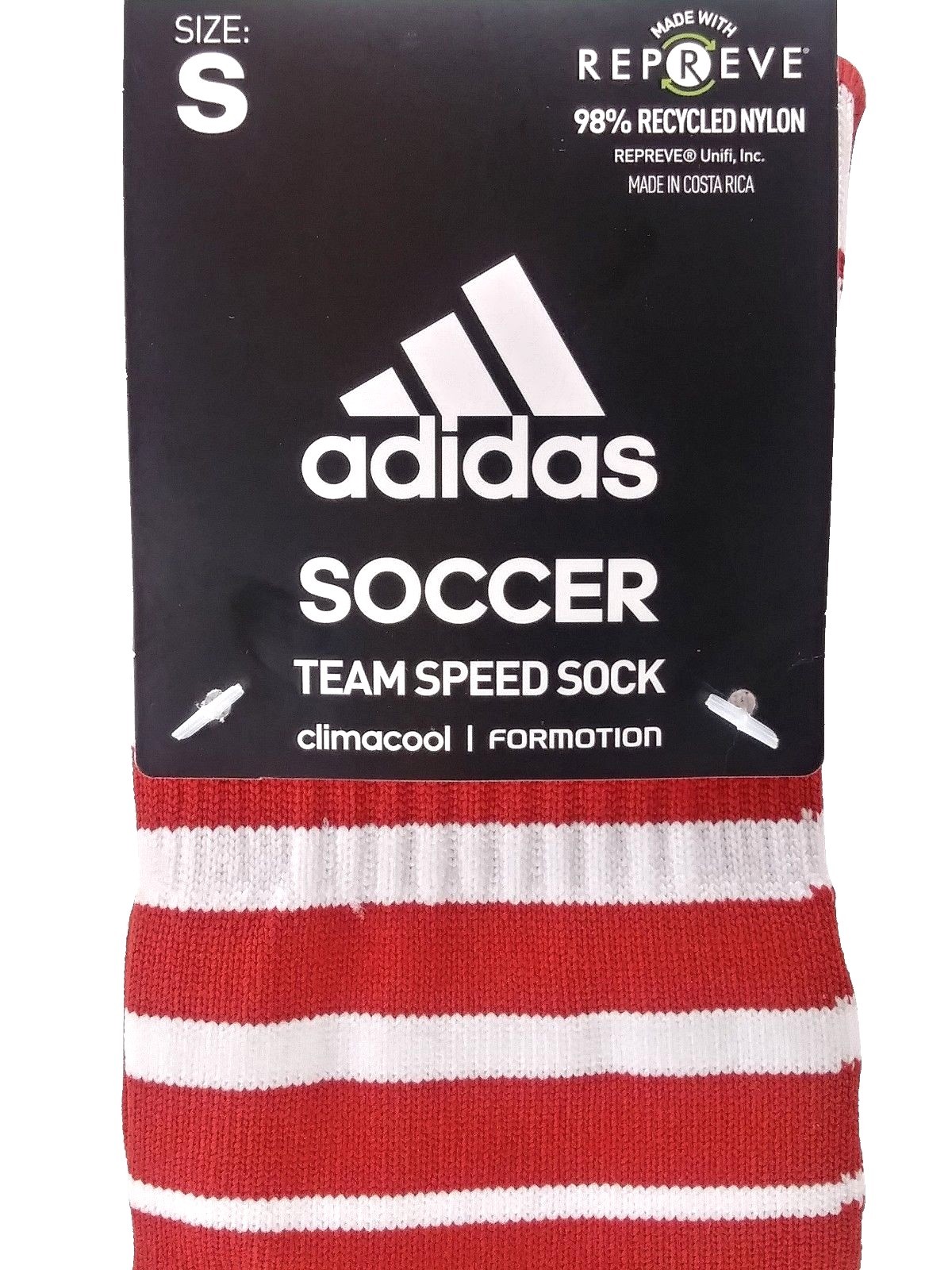 ADIDAS Climacool Soccer Team Speed Socks sz S Small (13C-4Y) Red White ...