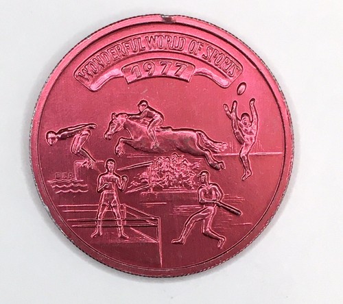 1977 THE GLADIATOR Wonderful World of Sports Doubloon Pinkish Red Mardi ...