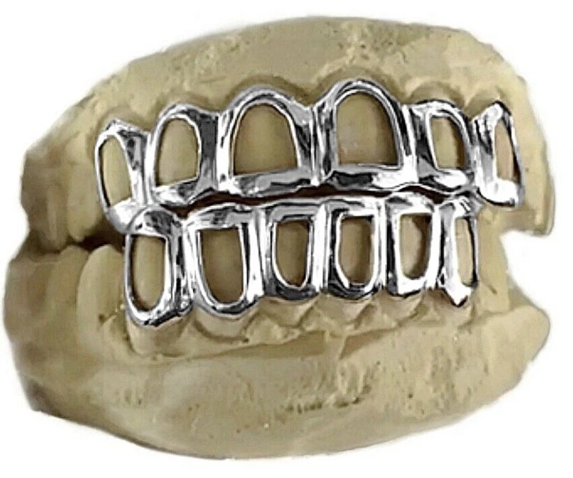 Open Face White Gold Teeth