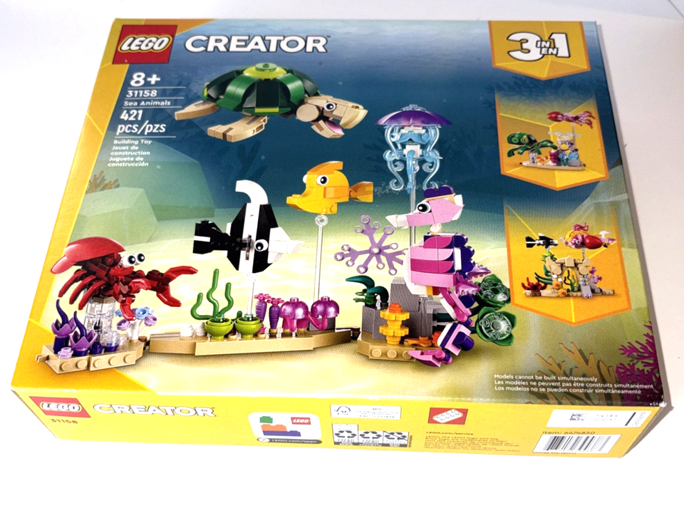 LEGO Creator 3 in 1 Sea Animals Toy Building Set, 421 Pieces, New in ...