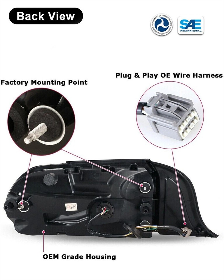 Pair LED Sequential Tail Lights For Ford Mustang 2015-2023 Brake Lamp ...