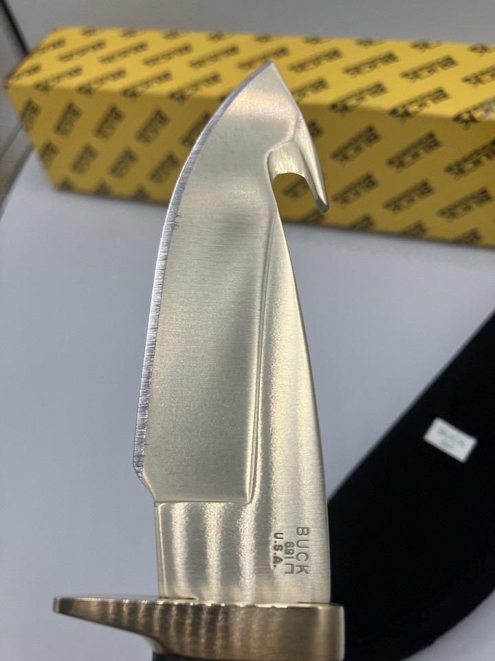 Buck 691 Zipper Camouflage Handle Guthook Knife w/ Sheath Rare Pro-gold ...