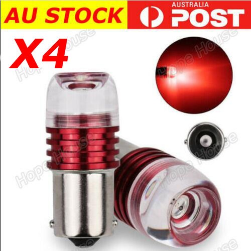 4X Red 1156 BA15S Strobe Flashing Flash LED Turn Signal Light Reverse ...
