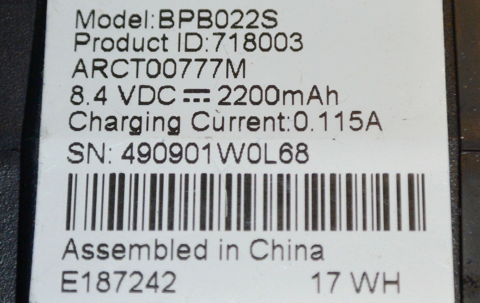 ARRIS CABLE MODEM BACKUP BATTERY Model: BPB022S 718003 ARCT00777M | eBay