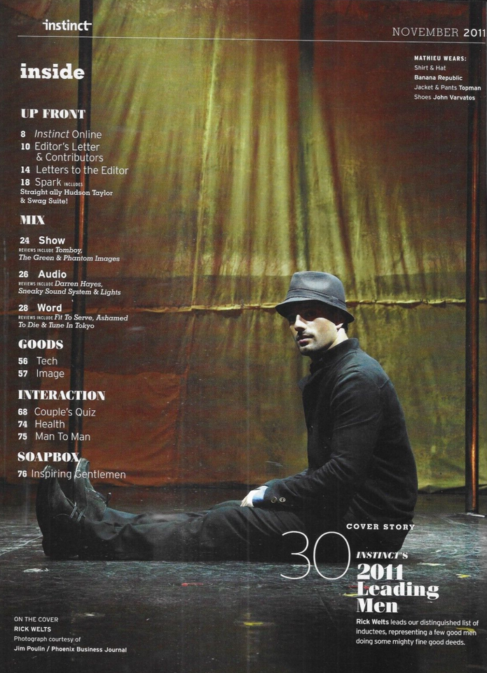 Instinct Gay Magazine Leading Men Rick Welts Men's Fashion Jerusalem ...