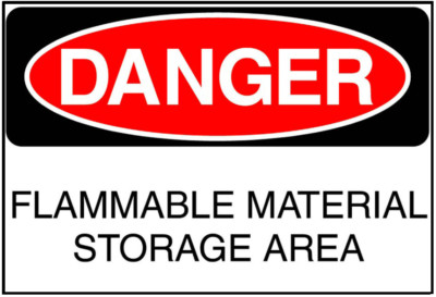 Danger, Flammable Material Storage Area sign decal sticker | eBay