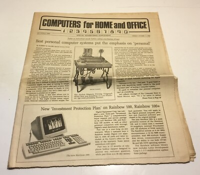 1983 COMPUTER NEWSPAPER AD Featuring HP-150 Touchscreen Mac Lisa Atari ...