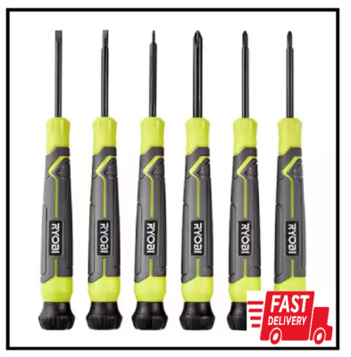 6-piece Precision Screwdriver Set With Cushion Grip Handles | Ryobi Kit ...