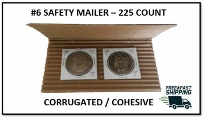 225 Pack #6 Self Adhesive Corrugated Safety Mailers for Coins, Jewelry ...