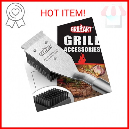 GRILLART Grill Brush and Scraper, Wire BBQ Grill Brush for Outdoor ...