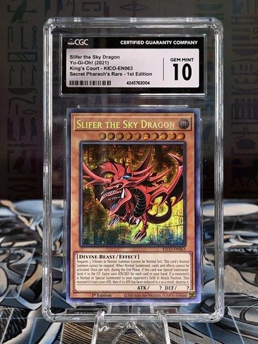 YuGiOh GRADED SLIFER THE SKY DRAGON Secret Pharaoh's Rare 1st Ed GM 10 ...