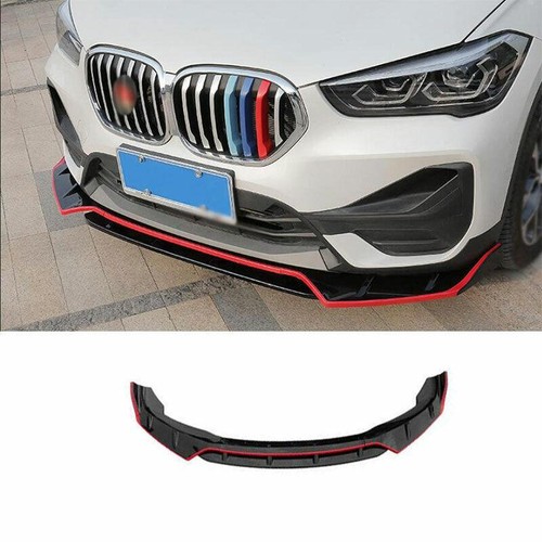 For BMW X1 F48 2016-2021 Black Red ABS Front Bumper Lip Spoiler Bodykit ...