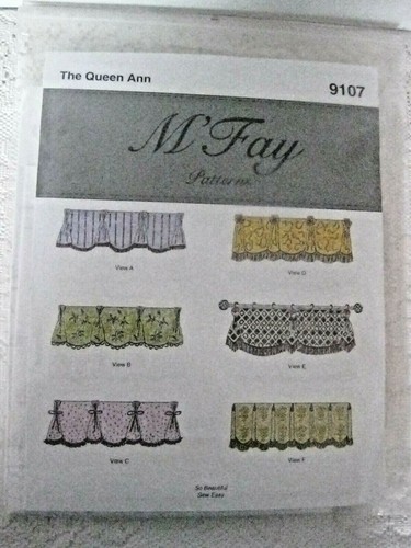M’Fay Patterns THE QUEEN ANN. 9107 Drapery Curtains Sewing Fabric ...