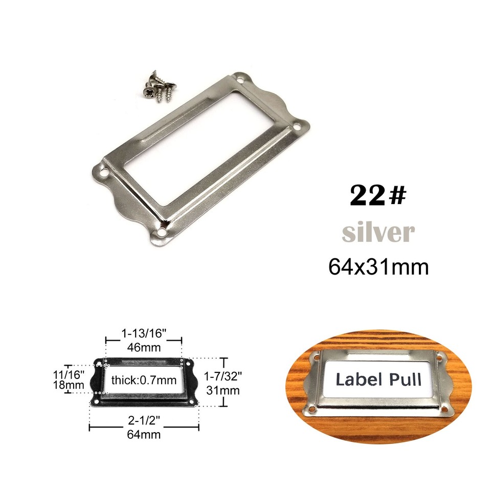 12pcs Cabinet Drawer Door Box Tag Label Pull Frame Handle File Name ...