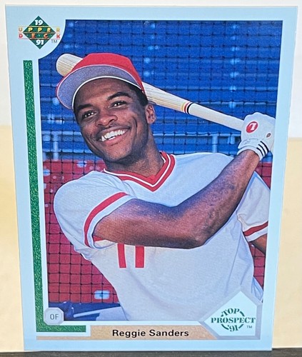 1991 Upper Deck Baseball REGGIE SANDERS Rookie Card RC Cincinnati Reds ...