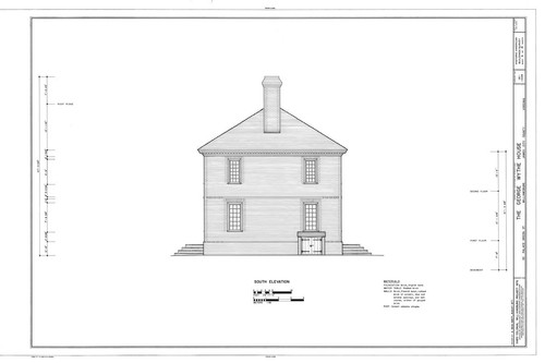 Traditional Brick House, Colonial Williamsburg architectural PRINTED ...