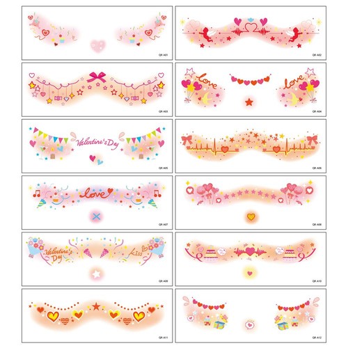 Valentine's Day Sticker Face Sticker Powder Blusher Sticker Makeup ...