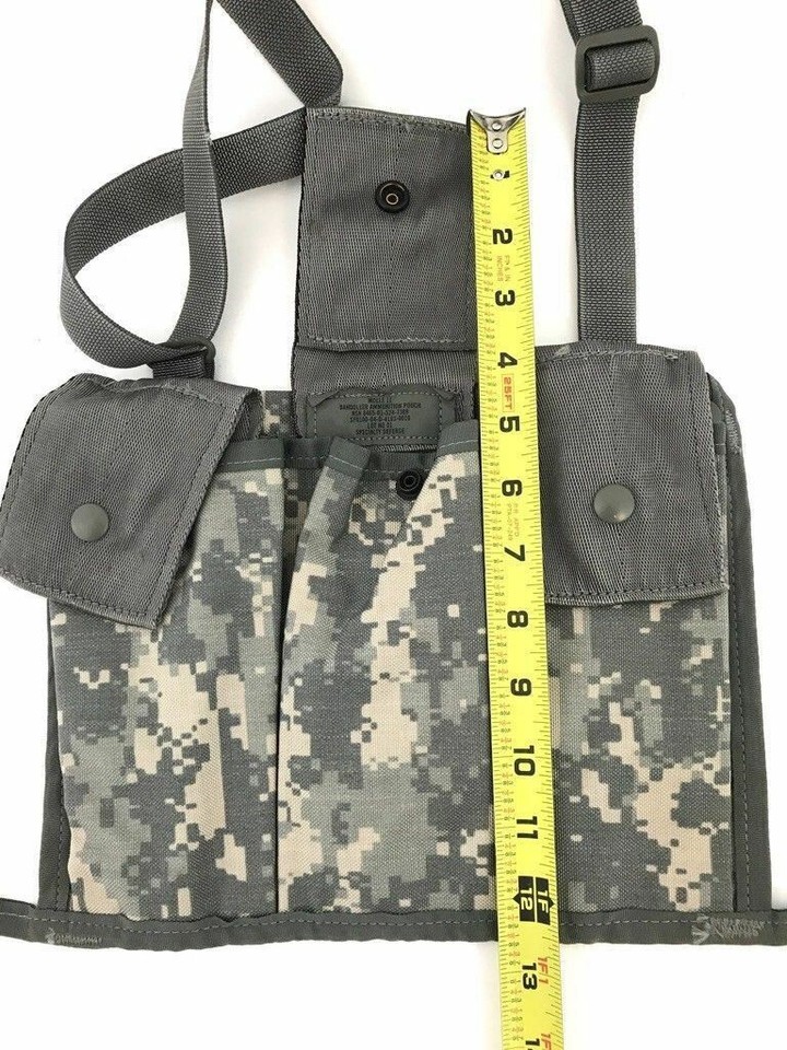 Lot of 2 USGI Military Bandoleer Triple 3 Magazine Pouch MOLLE ACU Camo ...
