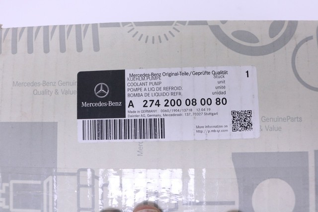 Mercedes-Benz Genuine Coolant Pump 2742000800 80 for sale online | eBay