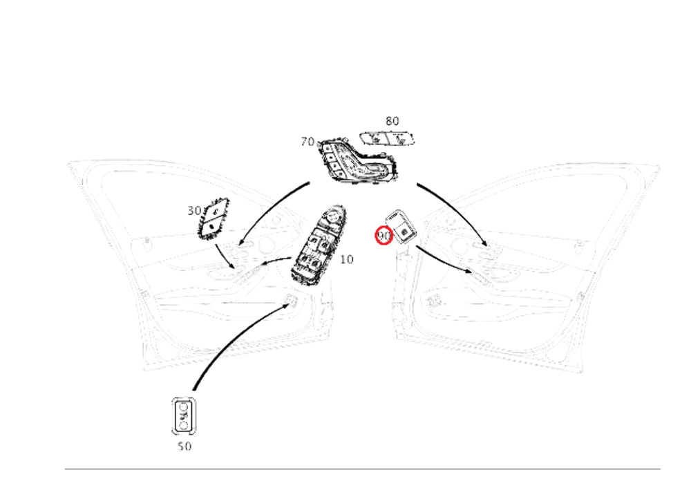Genuine Mercedes-Benz Front Door Window Switch Passenger Right OE ...