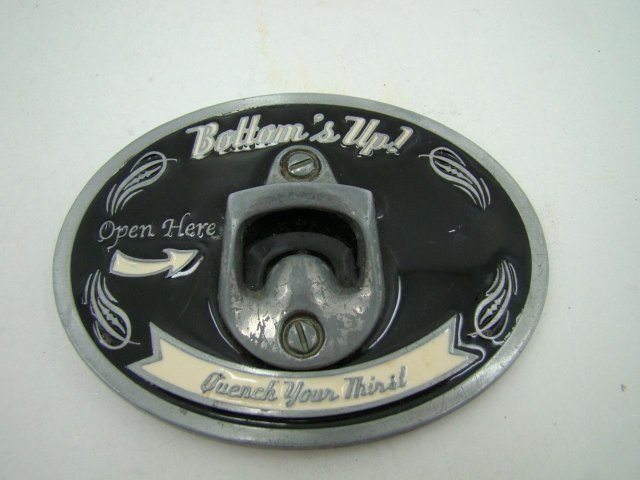Redneck Beer Bottle Opener Belt Buckle Bottom's Up Quench Your Thirst ...