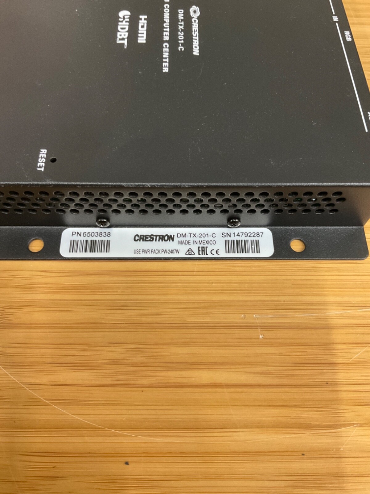 Crestron DM-TX-201-C DigitalMedia Computer Center 8G Transmitter 201 ...